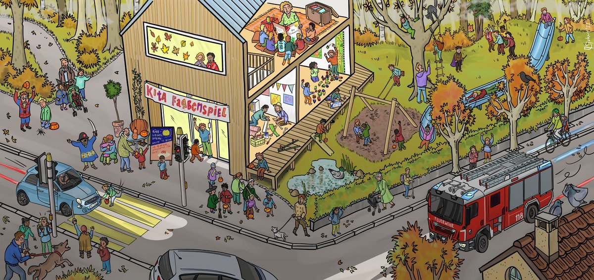 Farbenspiel: Wimmelbild «Kinderängste»